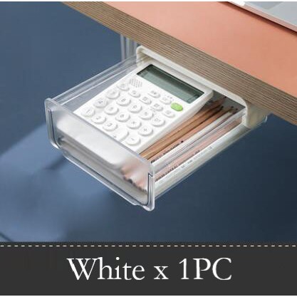Under Table Stick On Drawer Heavy Duty Organizer Office Stationery Pen ...