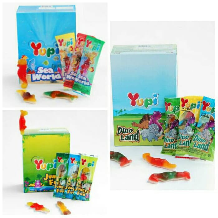Yupi Gummy (Dino Land / Jungle Fun / Sea World) 24packs x 6gm | Shopee ...