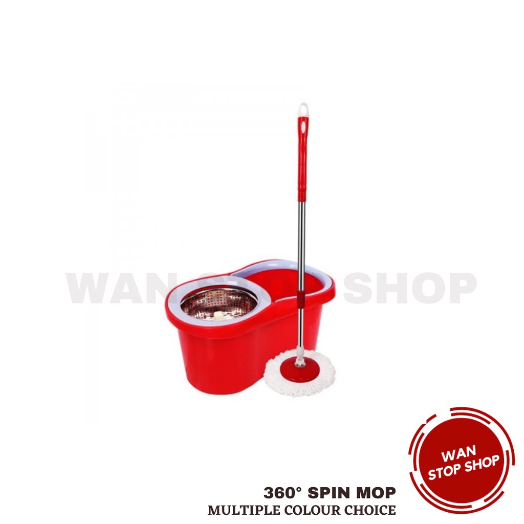 Easy Spin Mop with Wheels Include 2 Mop Head Mop Lantai Simple Easy ...