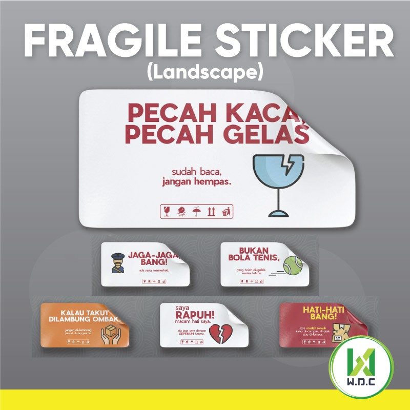 Fragile Sticker Happy | Funny Fragile Sticker | Landscape (5cm x 9cm ...