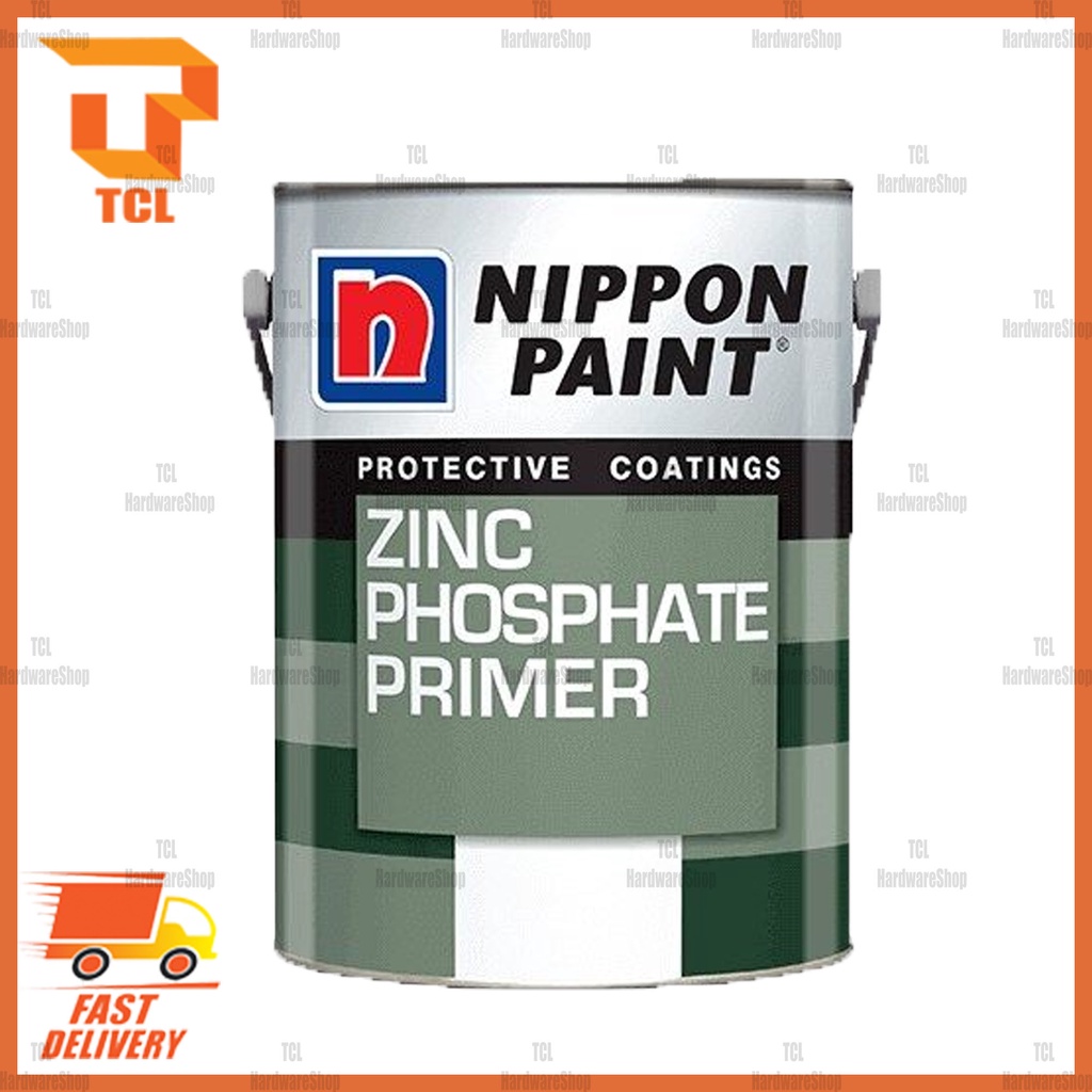 5L Nippon Paint Zinc Phosphate Primer Grey Green (Metal Primer) 5Litre ...