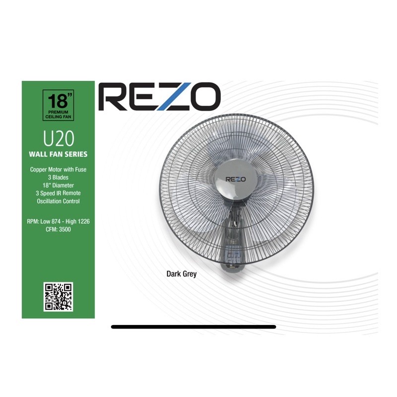Rezo 18” Remote Control Wall Fan KIPAS DINDING HEAVY DUTY | Shopee Malaysia