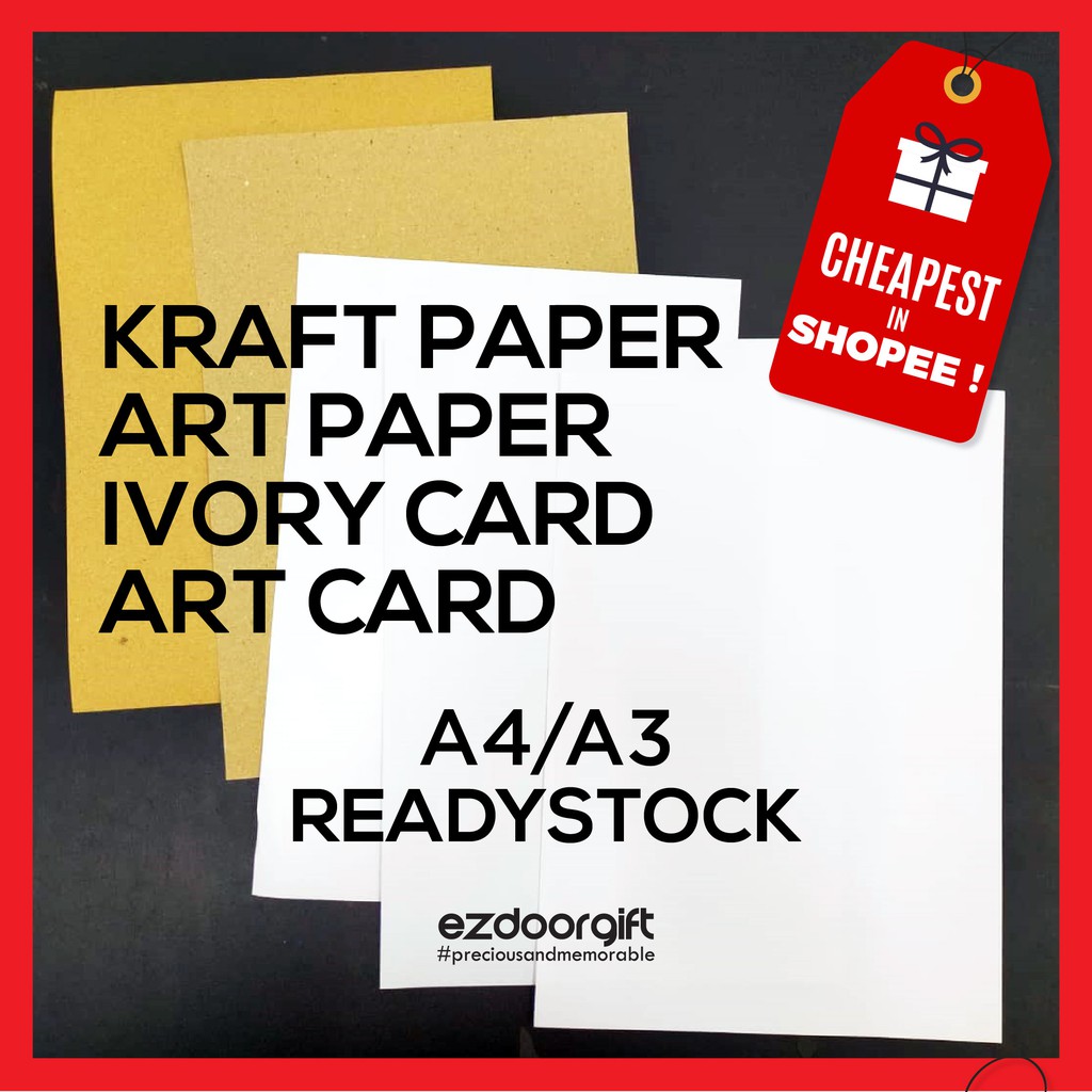 Kraft Paper/ Artcard/ Artpaper/ Ivory Card A4/A3 Printing Kertas Kad ...