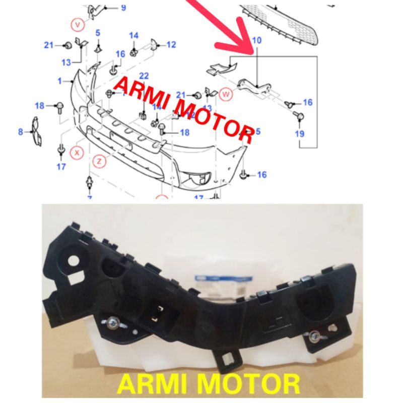 Front Bumper Bracket Ford Everest & Ranger 2.5 cc & 3.0 cc Genuine Part ...