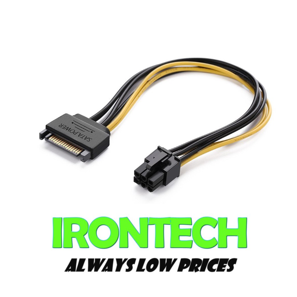 15Pin SATA to 6Pin Cable Adapter Connector 6P PCI-E Express Adapter ...