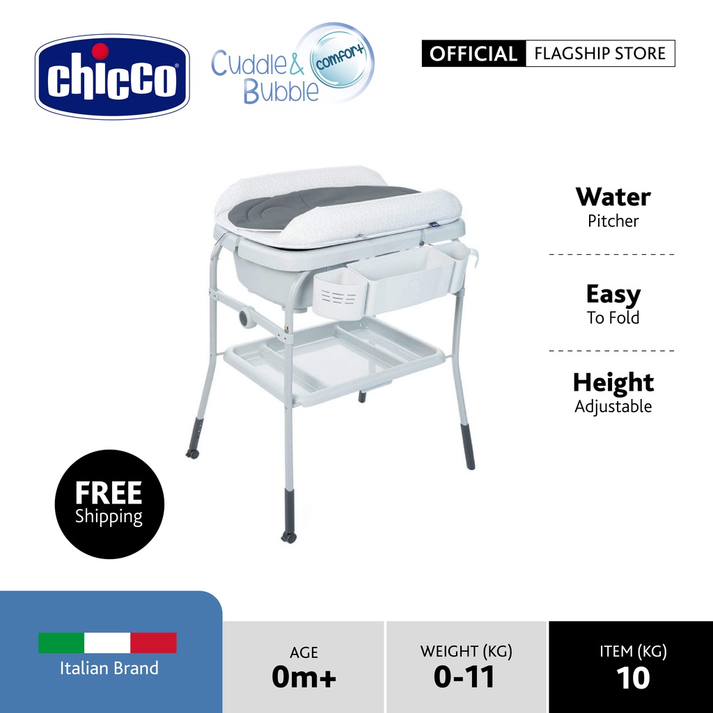 Chicco Cuddle & Bubble Comfort Nursing Table & Baby Tub - Ocean ...