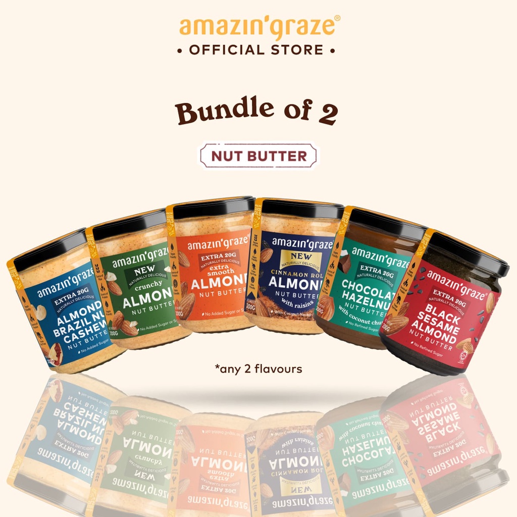 [Bundle of 2] Amazin' Graze Nut Butters (2 x 200g) | Shopee Malaysia