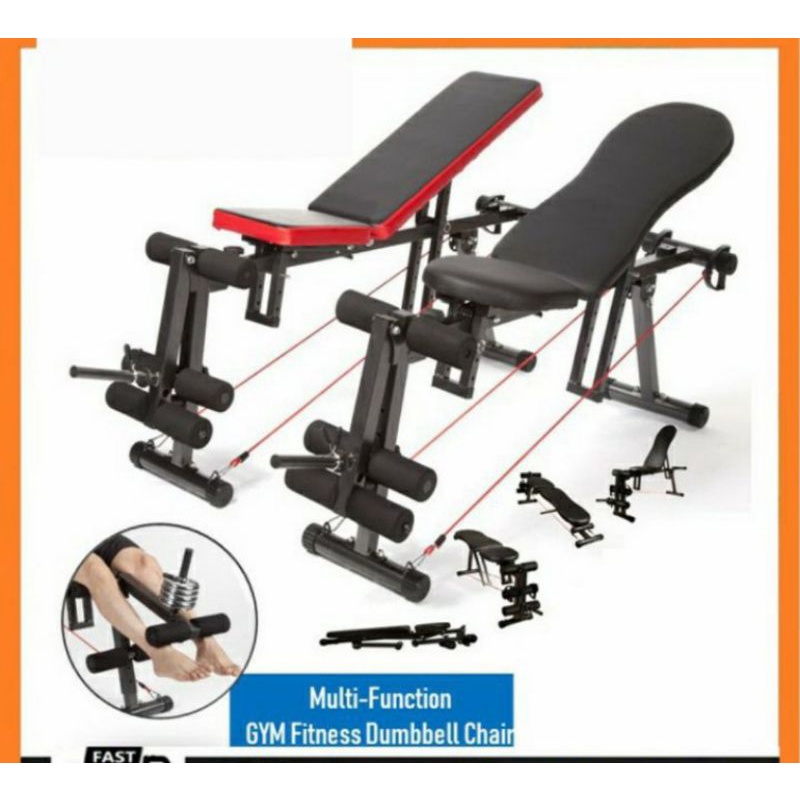 Gym Fitness AB Six Pack Care Sit Up Dumbbell Weight Lifting Bench Chair ...