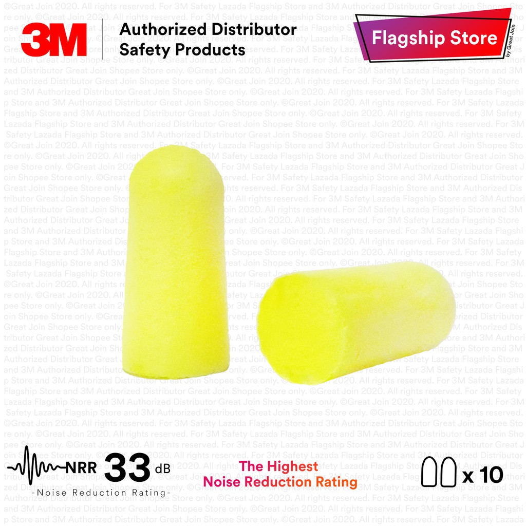 3M 312-1250 E-A-Rsoft™ Yellow Neons™ Uncorded Foam Earplugs/ Disposable ...