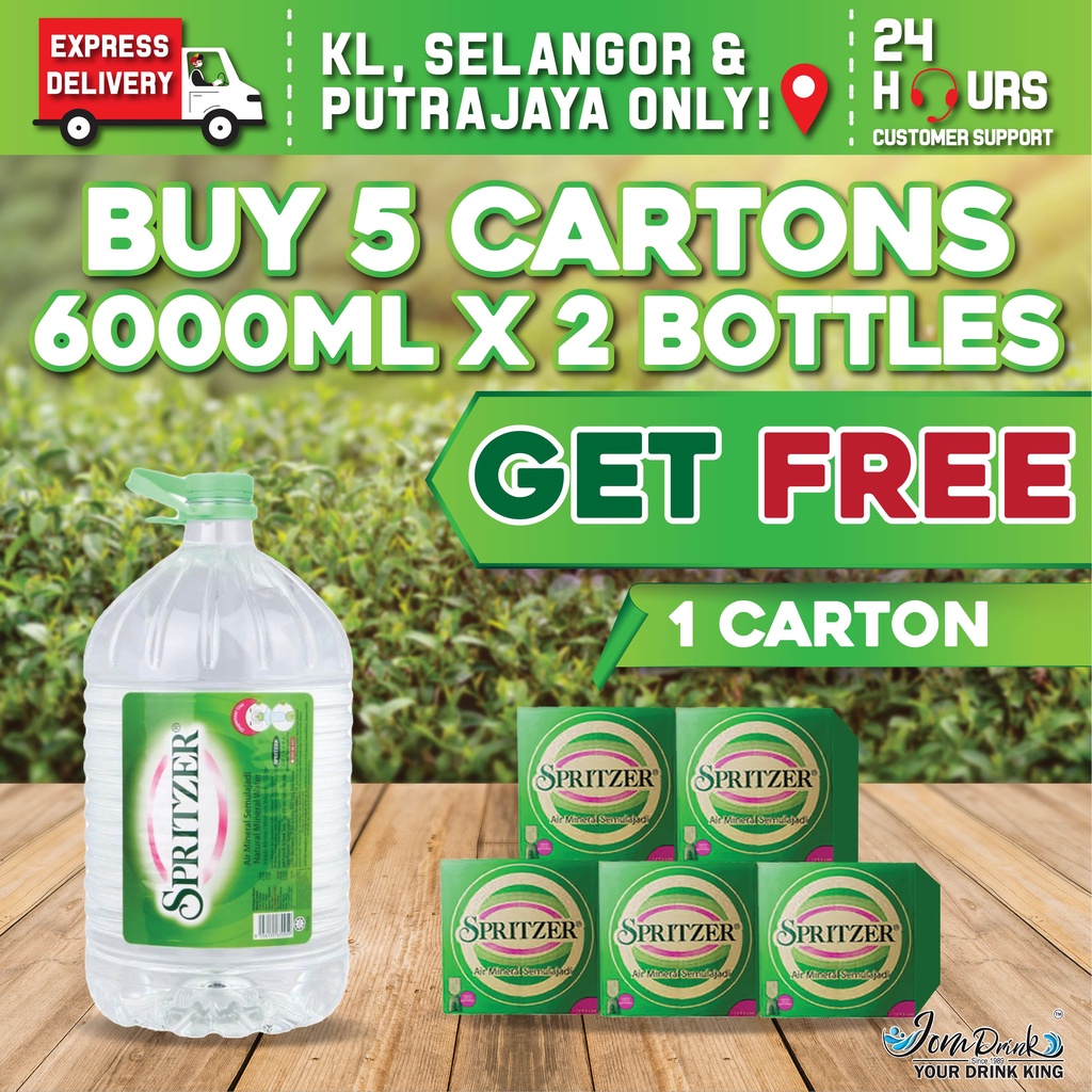 BUNDLE OF 5 CARTONS : SPRITZER MINERAL WATER 6000ML x 2 BOTTLES | Shopee Malaysia