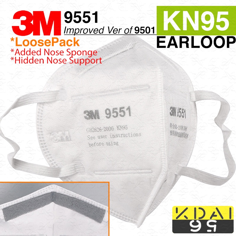 3M 9501 9502 Respirator KN95 N95 Earloop Headloop HIJAB 3M N95 Mask ...