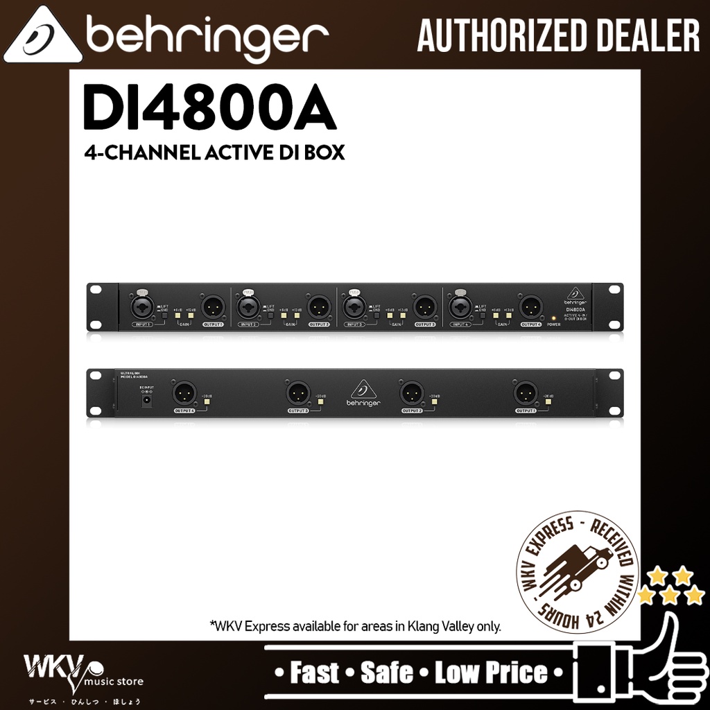 Behringer DI4800A Professional 4 Channel Active DI-Box (DI-4800A / DI ...
