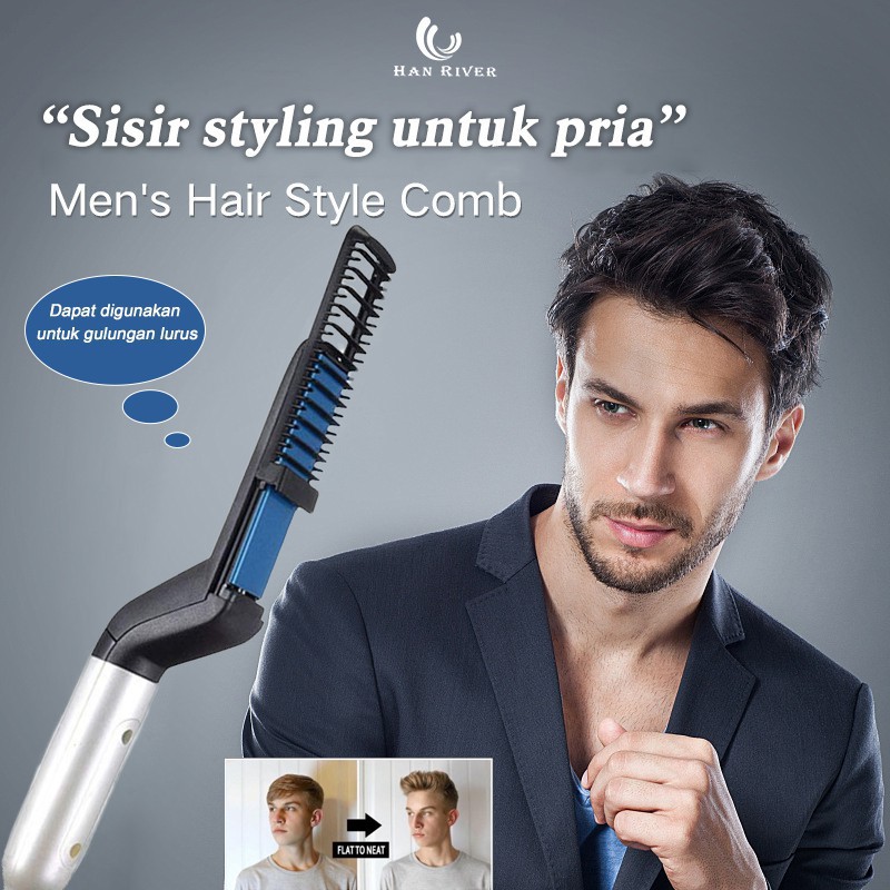 Men's HAIR STRAIGHTENER COMB - CATOK MAGIC 3IN1 - MEN STYLER CURLING ...