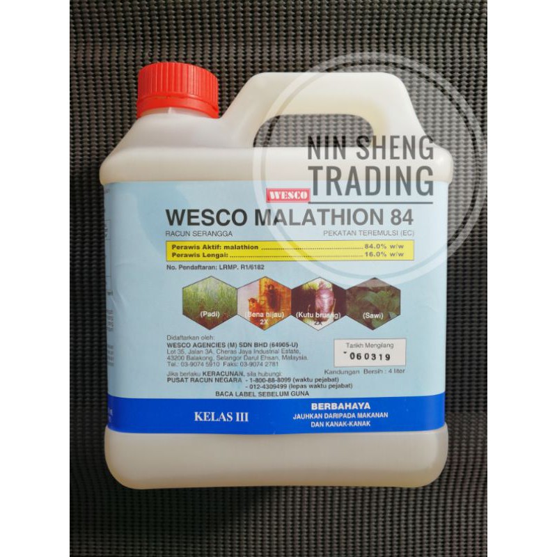 WESCO MALATHION 84 4L MALATHION 84% w/w FLEA BEETLE/PEPIJAT/KUTU DAUN ...