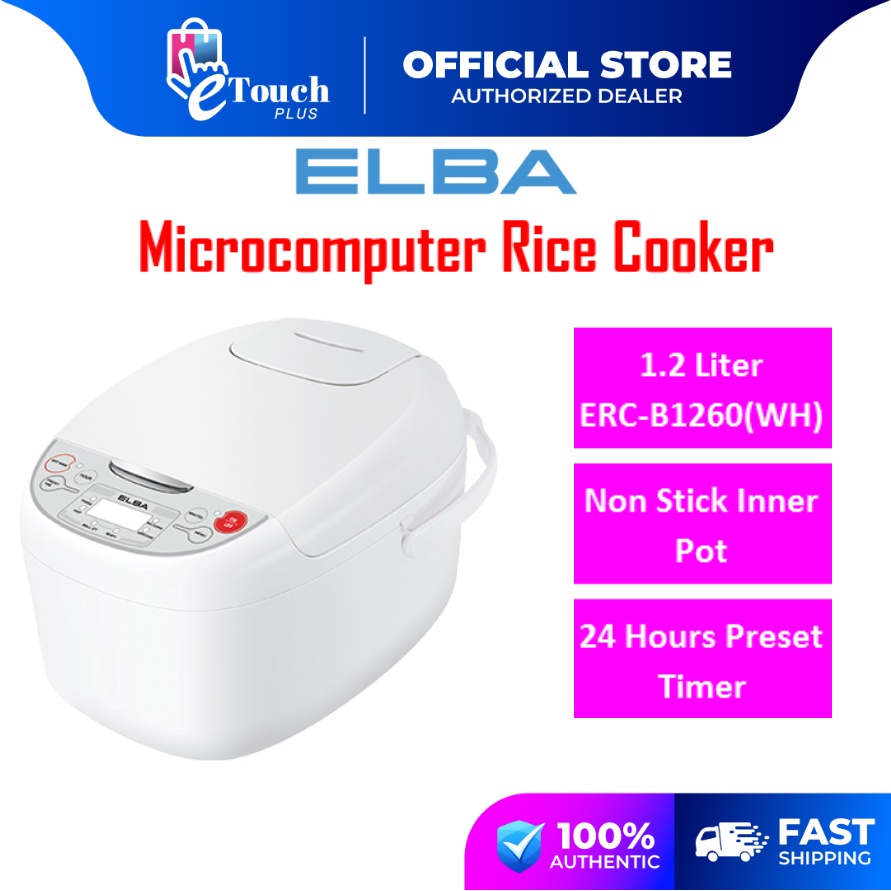 Elba [ ERC-B1260(WH) ] 1.2 Liter Microcomputer Rice Cooker With 24 Hour ...