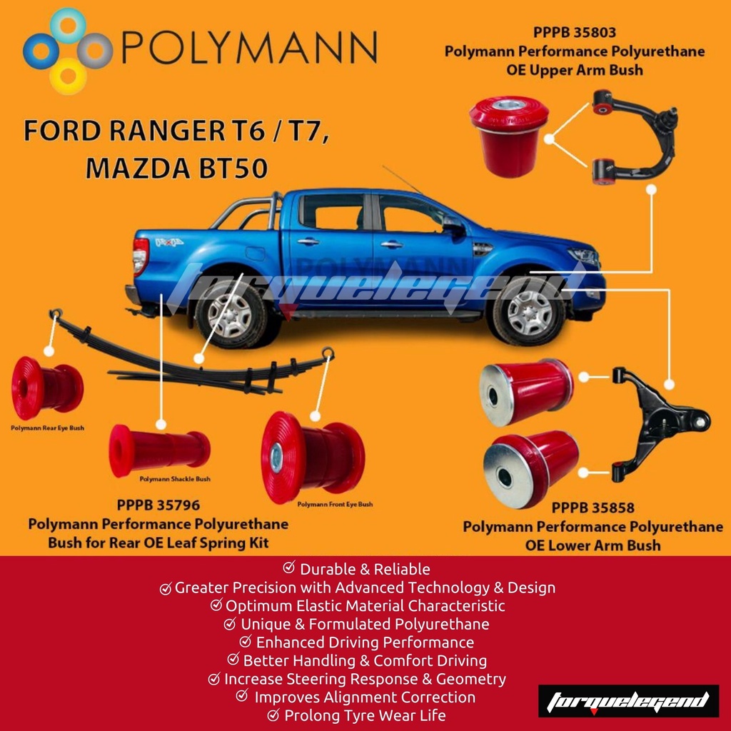 Polymann FORD RANGER T6/T7 Performance Lower Arm PU/upper arm/leaf ...