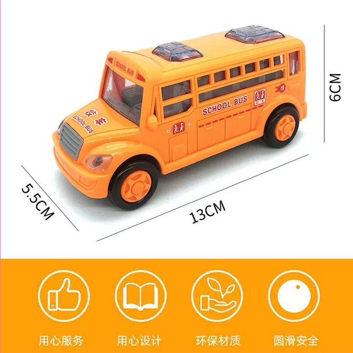 Mini Model School Bus Inertia Vehicles with Light and Sound Toy Best ...