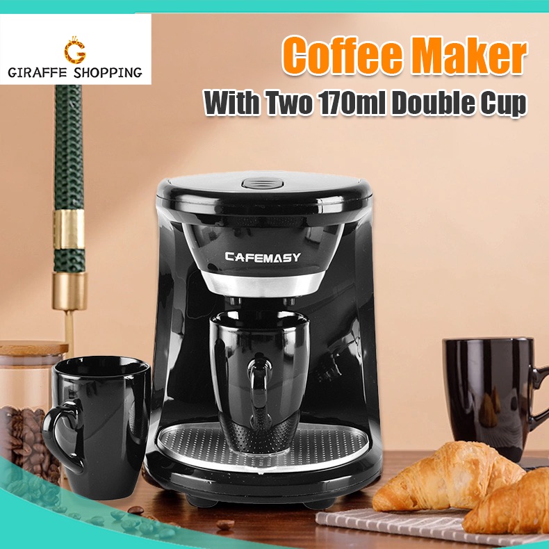 Coffee Maker Double Cup Coffee Machine Portable Coffee Machine Thermal ...