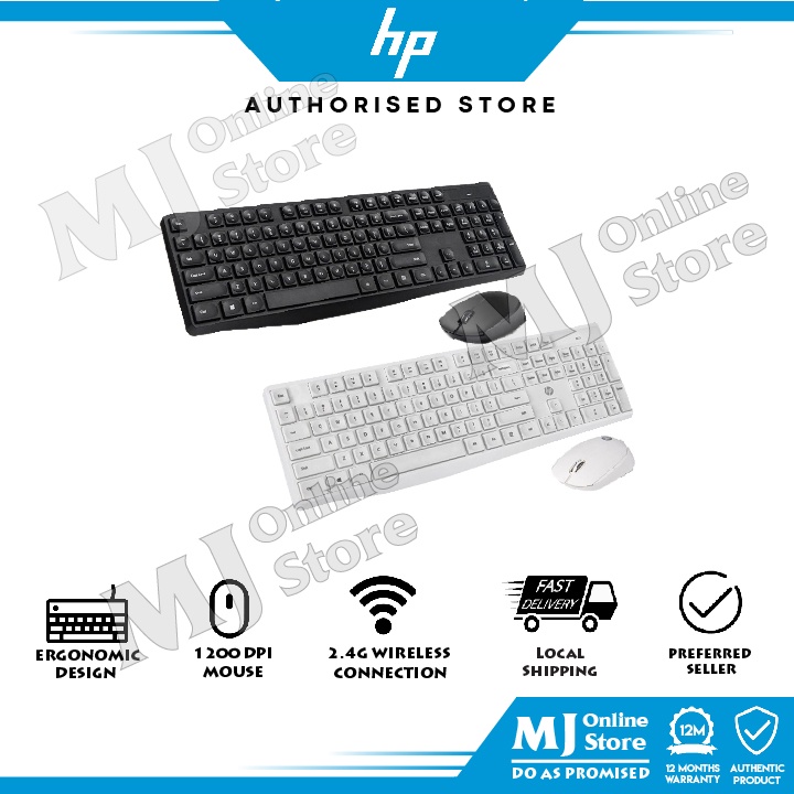 Ori Hp Cs10 2 4g Wireless Multimedia Keyboard And Mouse Combo Set With 104 Keyboard And 1600 Dpi