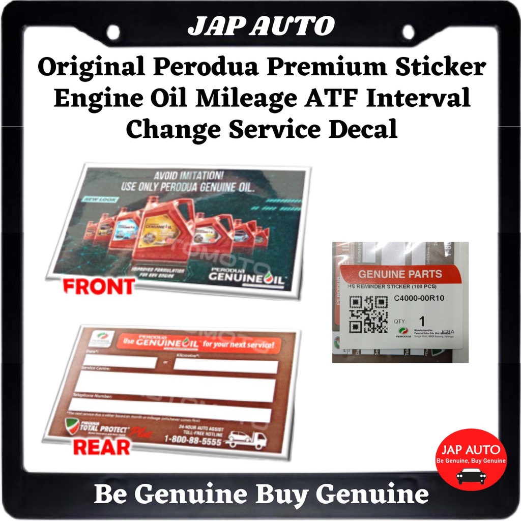 1 Keping - Genuine Original Perodua Premium Sticker Engine Oil Mileage ...