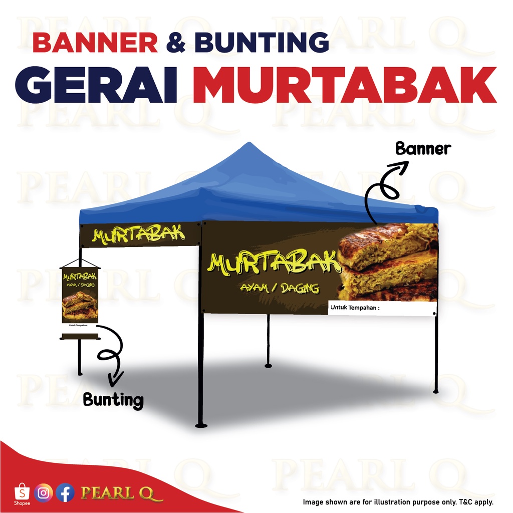 Banner Gerai Makanan Murtabak Pasar Malam Bunting Nasi Lemak Teh Ais ...