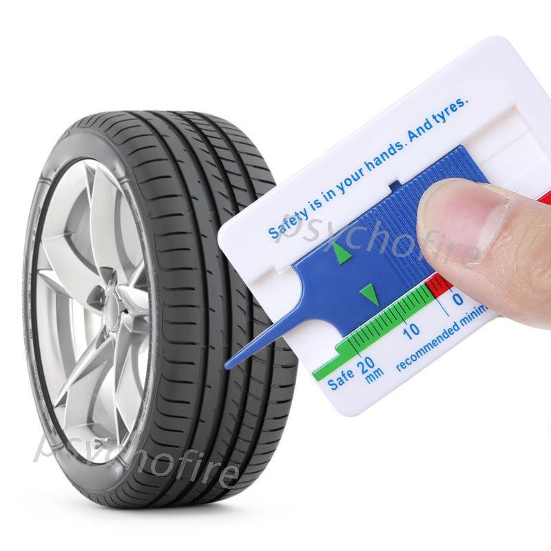 PCF* Tyre Tread Depth Gauge Car Motorcycle Trailer Wheel Measure Tool ...