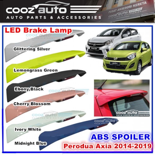 [CLR] Perodua Axia 2014 - 2019 Rear ABS Spoiler With LED Brake Lamp ...