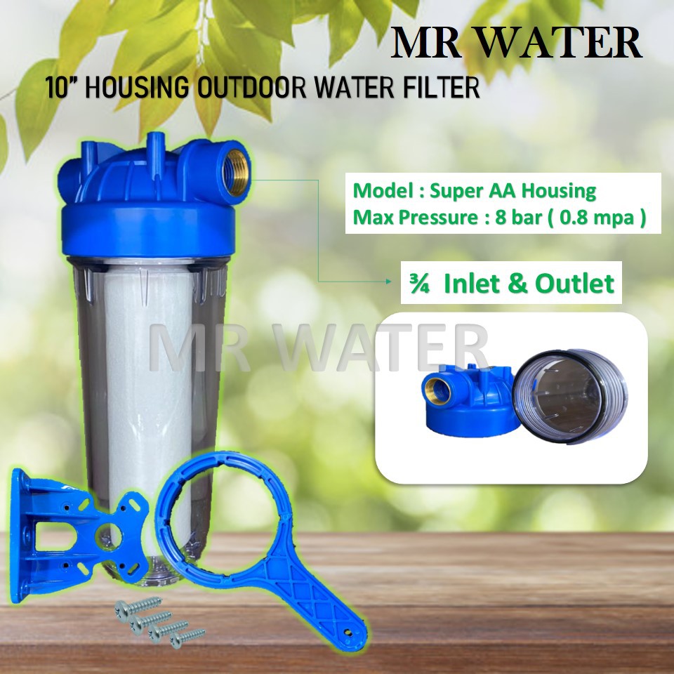 10’ HOUSING PP WATER FILTER 3/4” MAX 3 BAR OR 8 BAR Single Oring ...