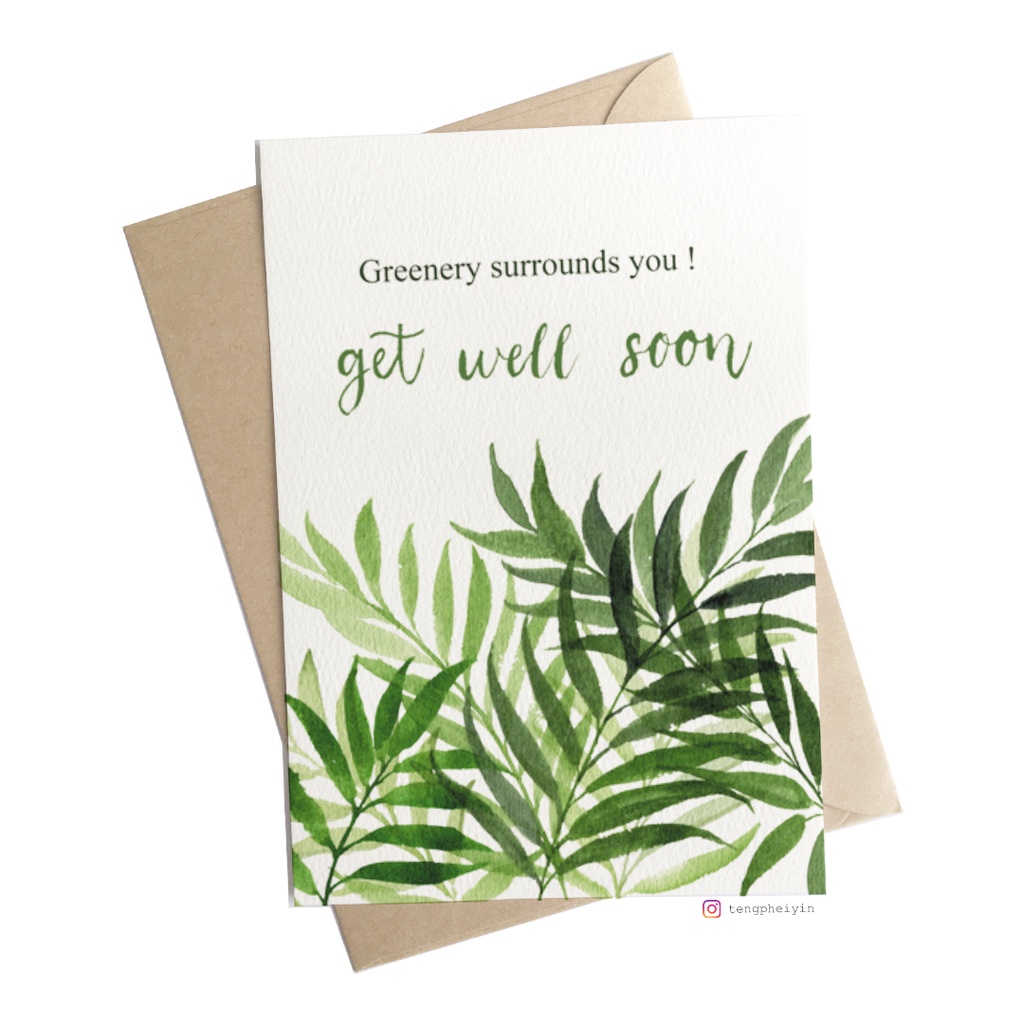 Greenery Wishes Get Well Soon Card | Shopee Malaysia