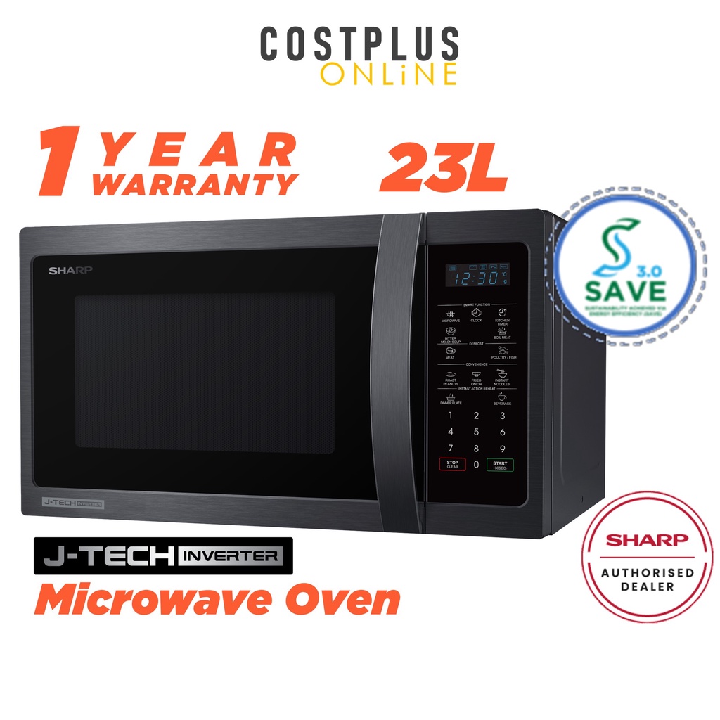 Sharp Microwave Oven 23L with J-Tech Inverter R259EBS R-259E R259E(BS ...