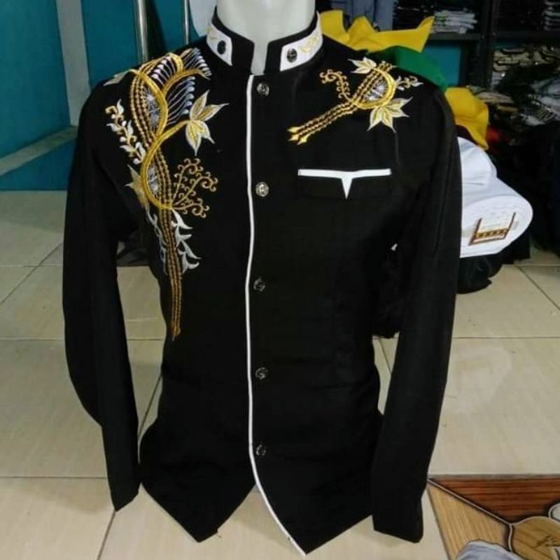 HITAM PUTIH Men's Koko Jacket / Embroidered Jasko Motif Men's Koko ...