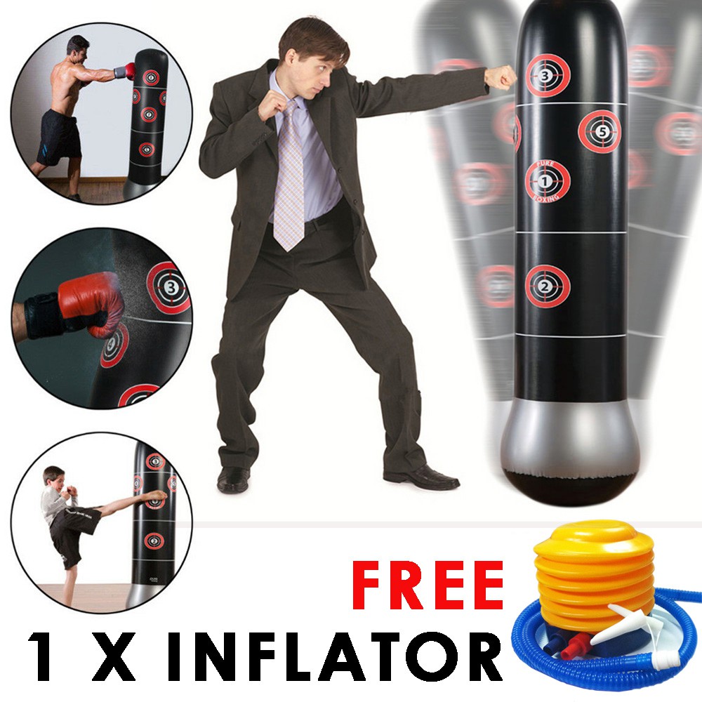 Inflatable Air Pump Boxing Punching Bag Kick MMA Training Tumbler ...