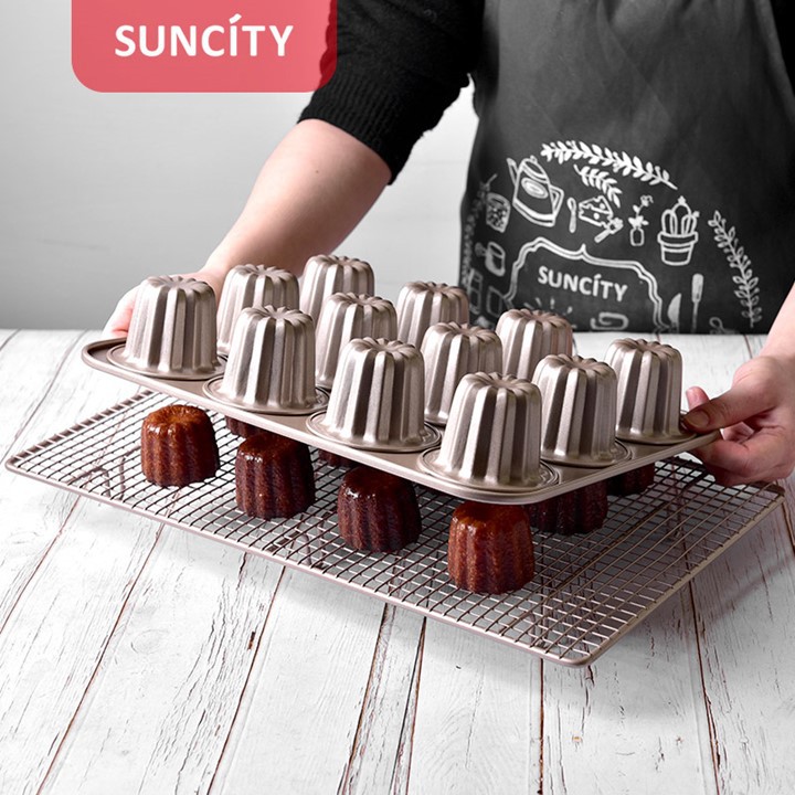 [SUNCíTY] Non-stick 12-Cup Cannele Mould, Suncity Cannelés Baking Pan ...