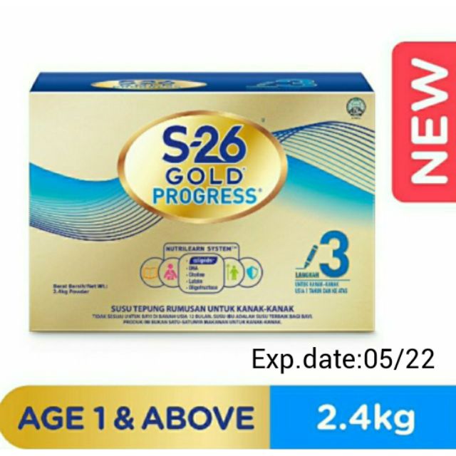 Wyeth S26 Gold Progress Step 3 2.4kg Upgraded Formula | Shopee Malaysia