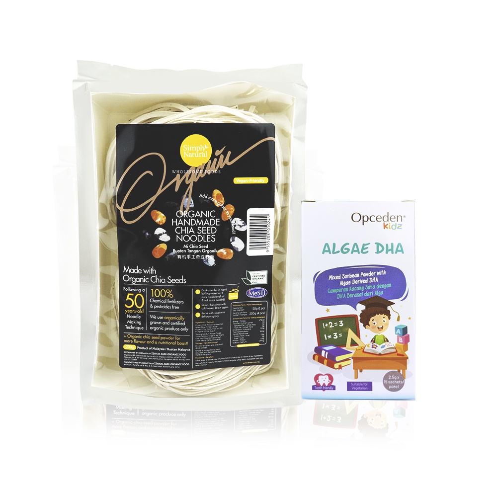 Simply Natural Chia Seed Noodle Pasta +1x Opceden Kidz Algae DHA with ...