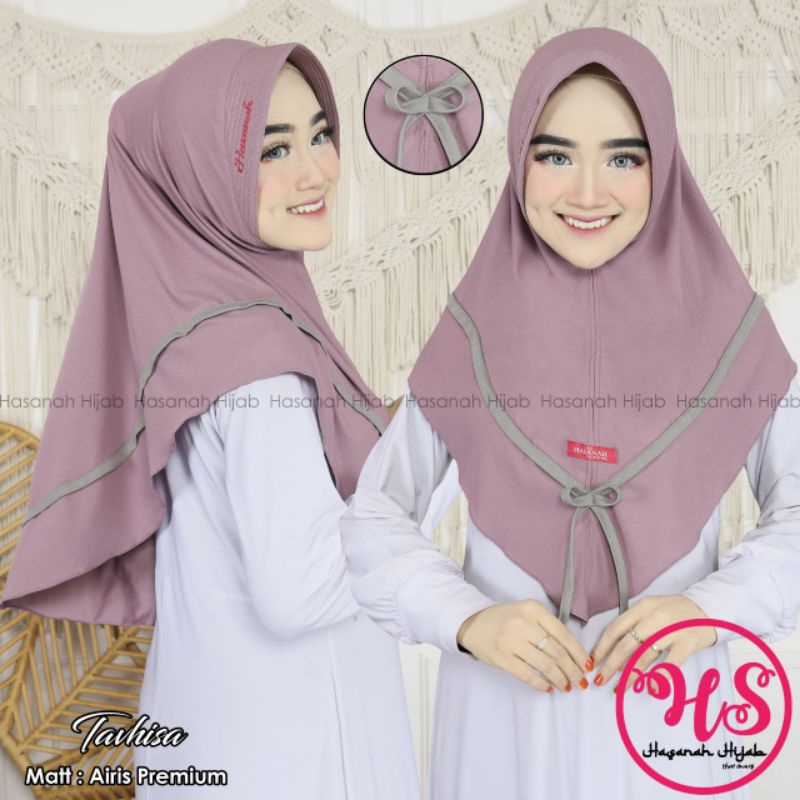 Tavhisa ORI Hasanah Instant Hijab Jersey Airis Premium TAVISHA Veil Bergo Pad Antem Hijab ...