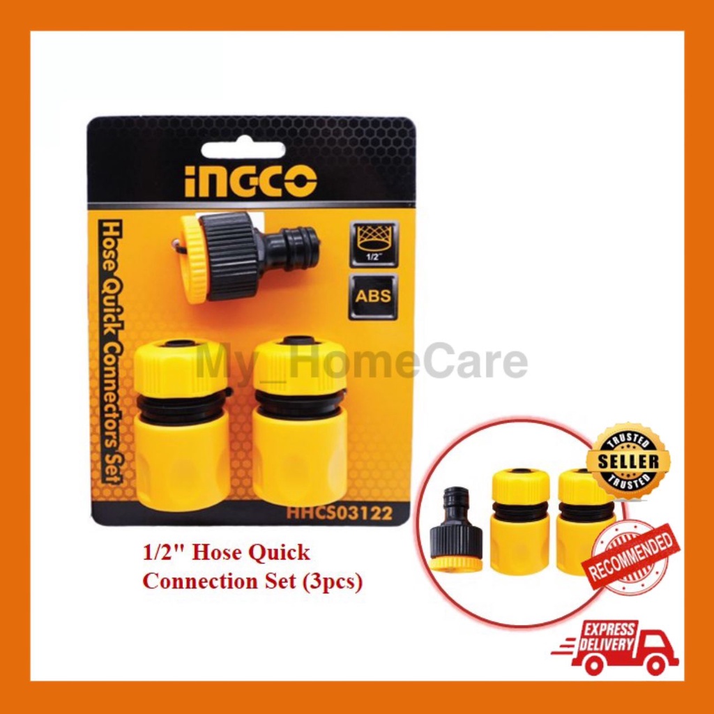 INGCO 3pcs Hose Quick Connection Set Hose Fitting Quick Connectors ...