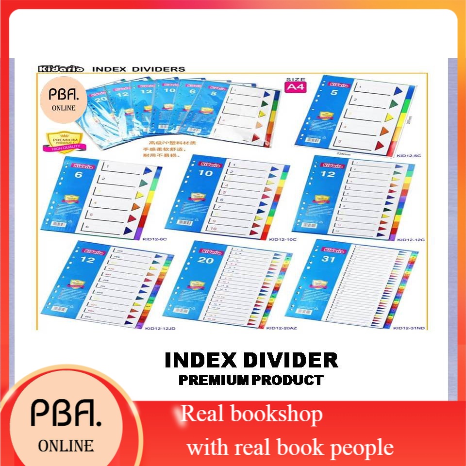 Kidario A4 Colourful Index Divider | Shopee Malaysia