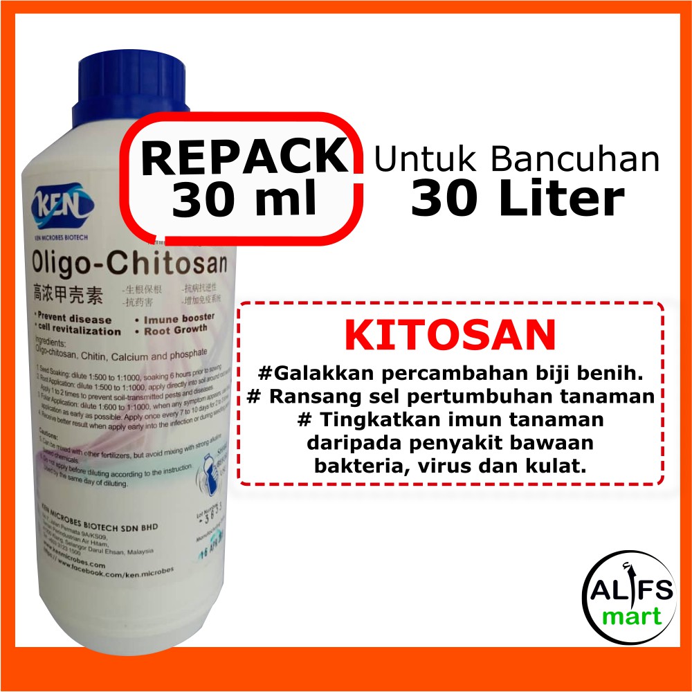 CHITOSAN 30ml Kitosan Booster Vitamin Tanaman Baja Organik Foliar ...