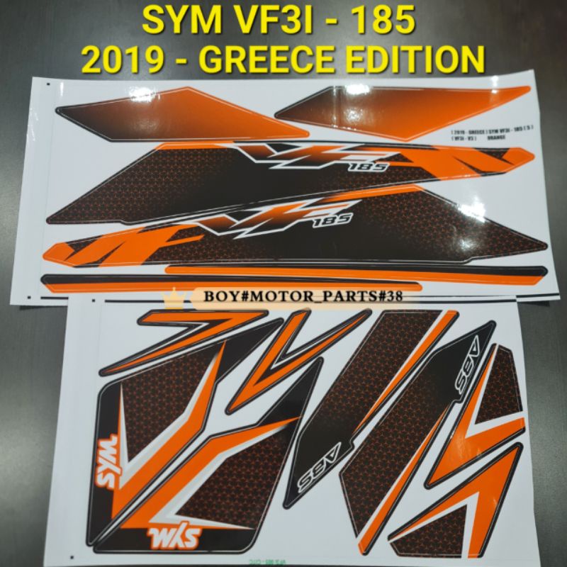 SYM VF3i 185 ( 5 ) GREECE EDITION 2019 BODY STICKER ( READY STOCK ...