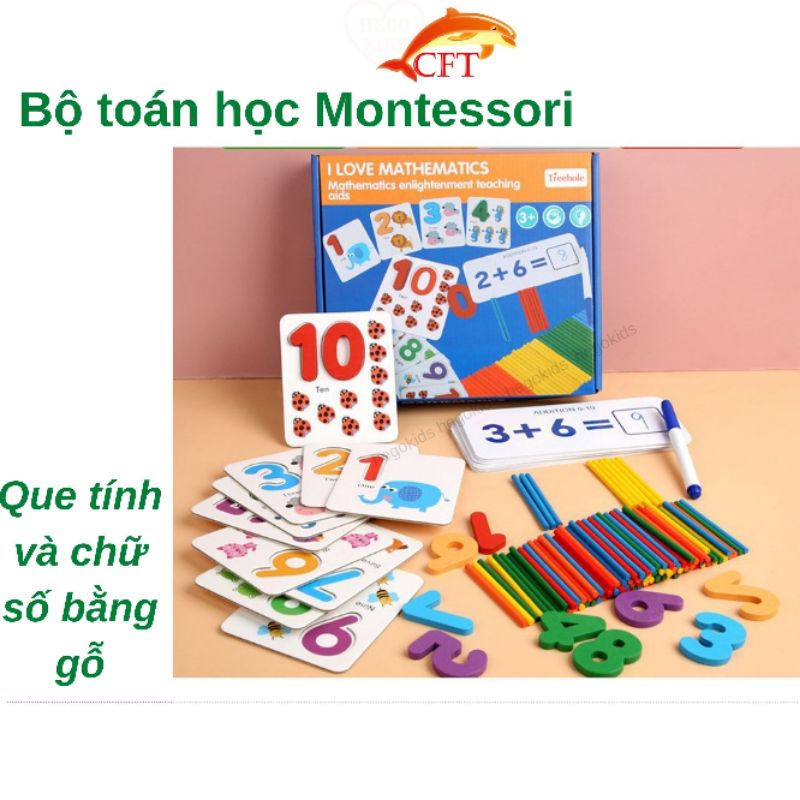 Set of math sticks and arithmetic matching cards for mental ...