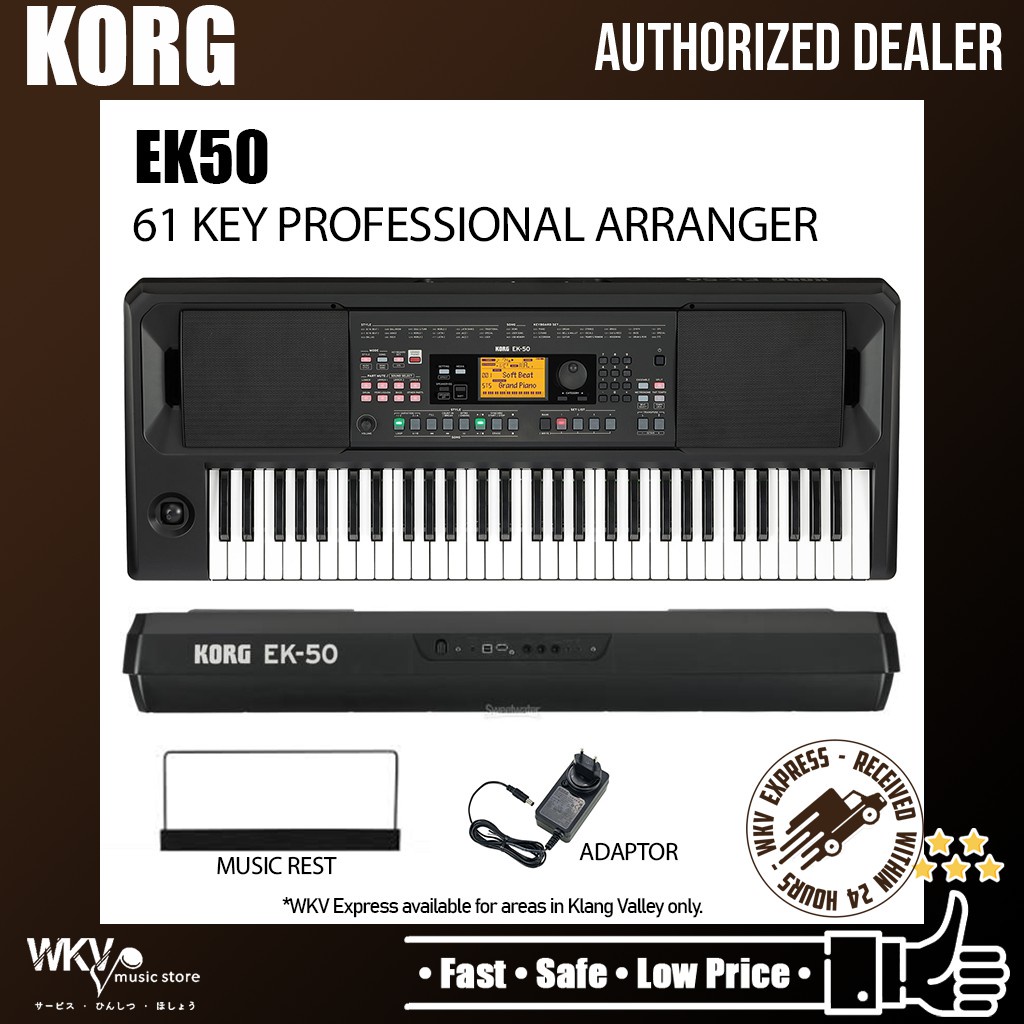 Korg EK-50 Digital Entertainer Keyboard Electronic Piano Professional ...
