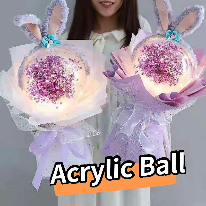 20cm Acrylic Bobo Ball Transparent Clear Hard Acrylic Bouquet Sphere ...