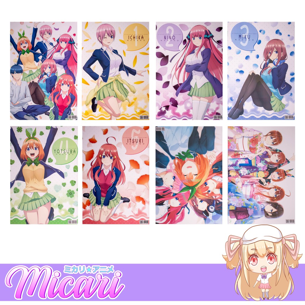 Micari Gotoubun no Hanayome The Quintessential Quintuplets (8 pcs) A3 ...