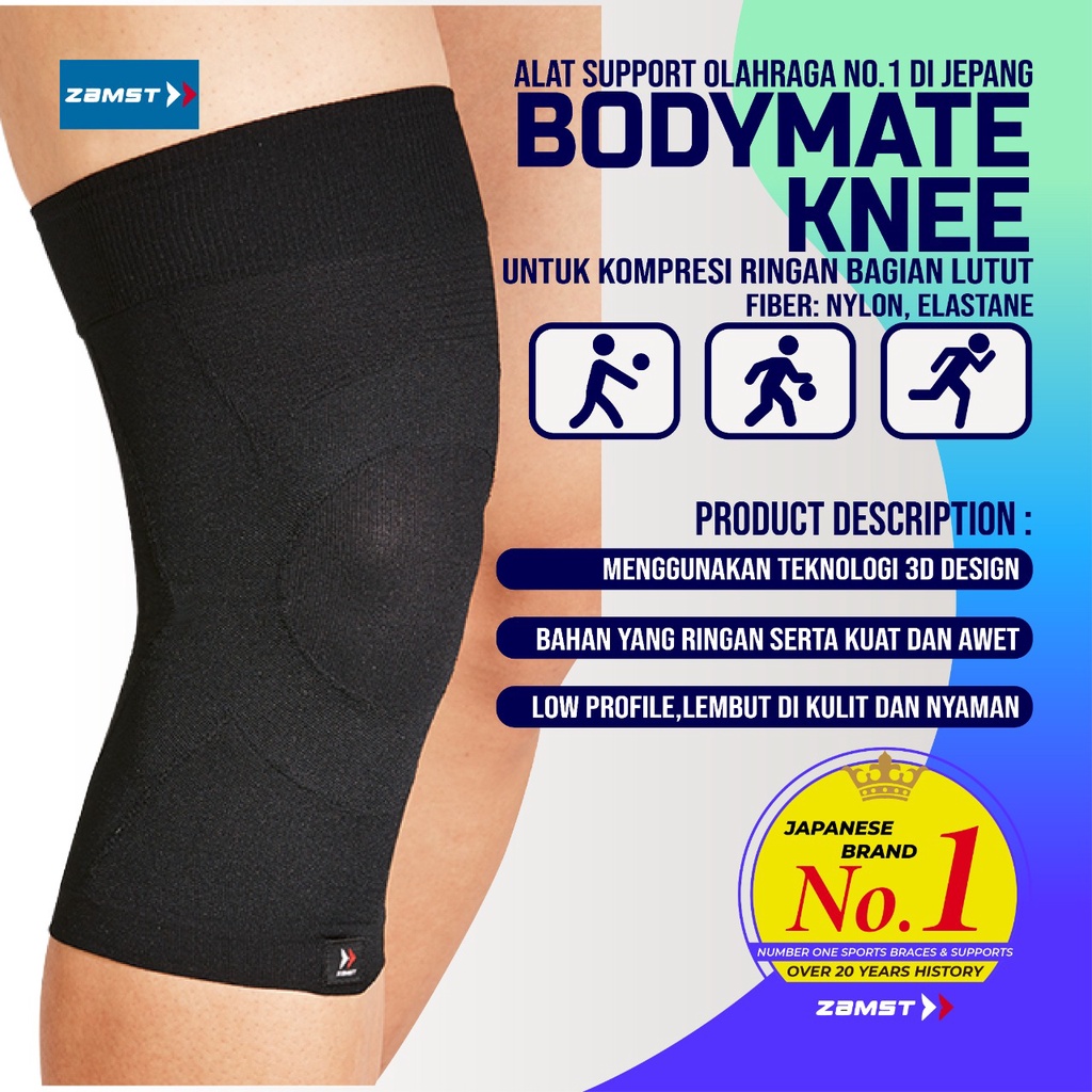 Knee Support Super Thin Knee Support Bodymate Zamst Japan Original | Shopee Malaysia