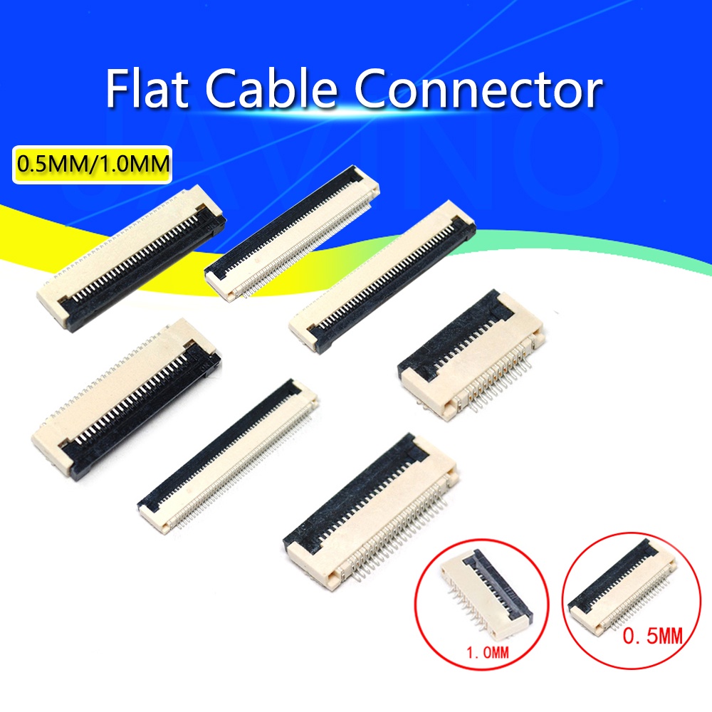 10pcs 0.5mm/1mm Pitch Under Clamshell Socket FPC FFC Flat Cable Connector 4P 5P 6P 8P 10P 12P ...