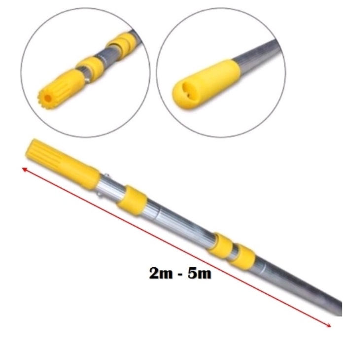 5m (16 feet) Heavy Duty Adjustable Telescopic Aluminium Extension Pole ...