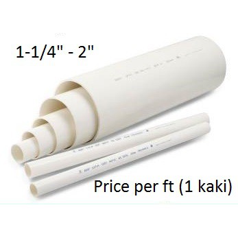 [SELL BY FT] UPVC Pipe White Pipe Paip Air Putih 1-1/4" 1-1/2" 2" 32mm 40mm 50mm Soil Waste Vent ...