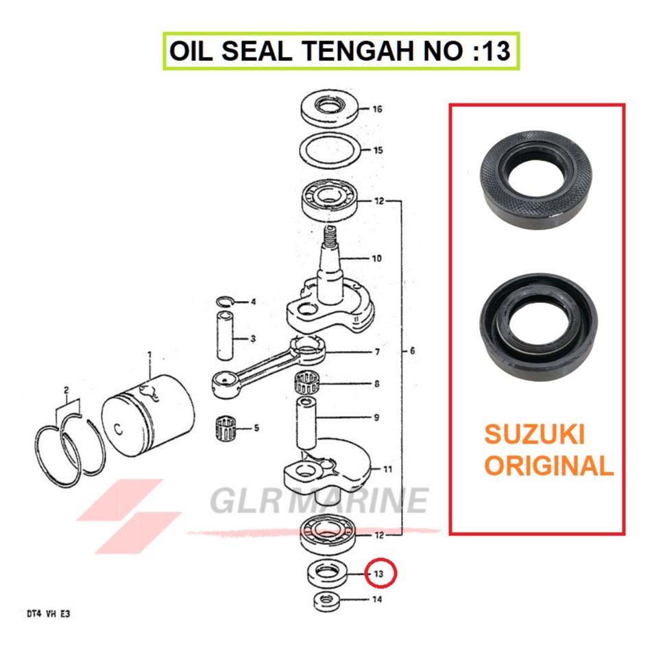 SUZUKI 4HP OIL SEAL CRANKSHAFT SEAL MINYAK KRANKSHAFT 2-STROKE 4HP ...