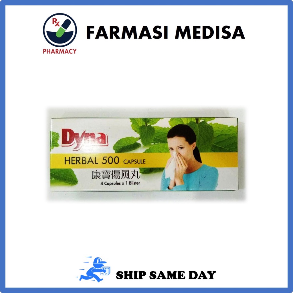 Dyna Herbal 500 Capsule 4 x 1 blister kapsul untuk selsema demam sakit ...